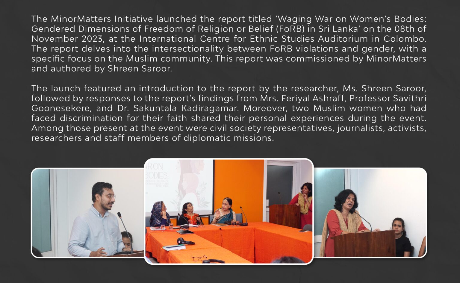Launch of the research publication “Waging War On Women’s Bodies ...